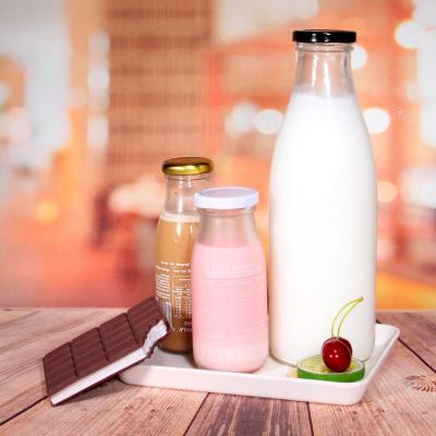 China OEM Resealable Glass Milk Bottles Jars 250ml 300ml 500ml 750ml 1000ml for sale