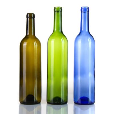 China Recycled Bordeaux 750 ml Amber Green Glass Wine Flas met deksels Te koop