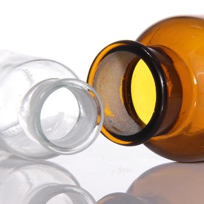 China Duidelijke bruine amber glas flessen voor geneesmiddelen pot 125 ml 250 ml 500 ml 1000 ml Te koop