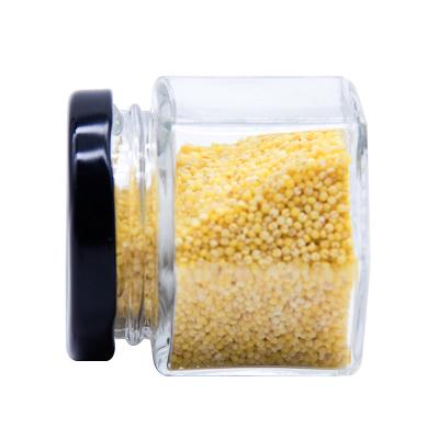 Cina Bottine di vetro a sottaceti esagonali per pasta Bottine di vetro per alimenti quadrati Bottine di stoccaggio 16 oz in vendita