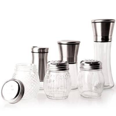 China 3.5oz 100ml Kitchen Accessories Seasoning Glass Spice Jar Set For Sugar Salt Pepper for sale