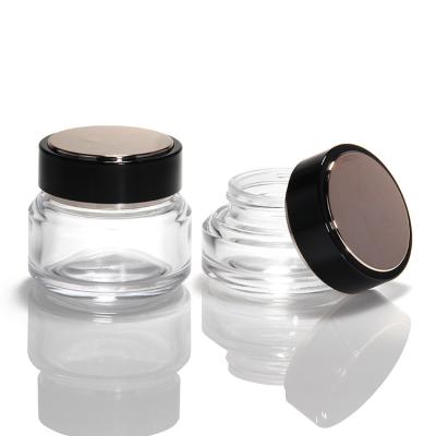China Custom 30g 50g Frosted Glass Cosmetic Jars Facial Cream Jar Containers And Packaging for sale