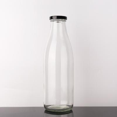 Cina Campione gratuito 100Ml 200Ml 350Ml Pasterizzazione Tè da bere a freddo Latte bottiglie di vetro con coperchio metallico in vendita