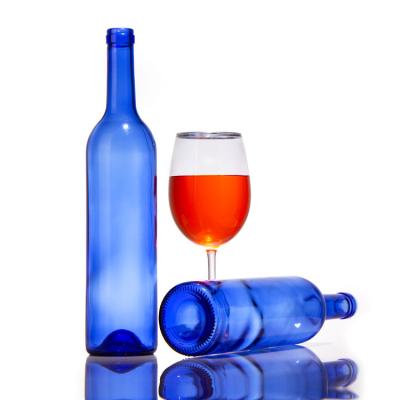 China Leeg Olijfblauw Amber 750 ml Bier Droog Rode Wijn Liquor Glasfles Met Deksel Te koop