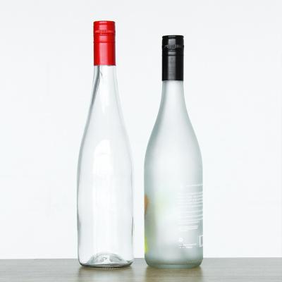 Cina Bottiglia di vino di vetro 750 ml Verde ambra Trasparente Ventre vuoto rotondo in vendita