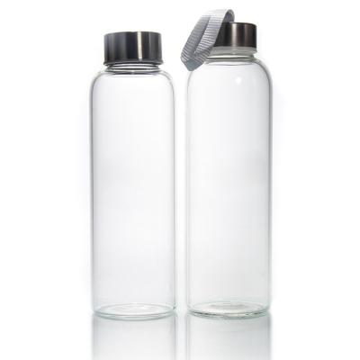 Cina Nuovo design 350ml/500ml Bottiglia d'acqua in vetro ad alto borosilicato con coperchio in acciaio inossidabile in vendita