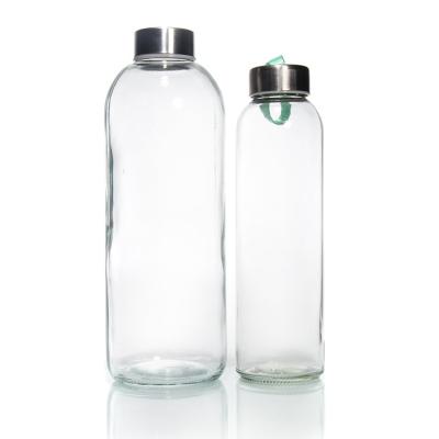 Cina Nuovo design 350ml/500ml Bottiglia d'acqua in vetro ad alto borosilicato con coperchio in acciaio inossidabile in vendita