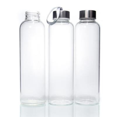 Cina Bottiglie di vetro Eco-friendly Bpa Free Capo in acciaio inossidabile 500ml Bottiglia d'acqua di vetro da bere in vendita