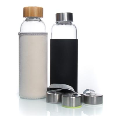 Cina Logo personalizzato Bottiglie d'acqua di vetro ad alto borosilicato Tumbler BPA FREE Bottiglia d'acqua potabile in vendita