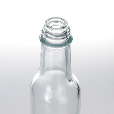 China 5oz 150ml Round Hot Sauce Bottles Glass Chili Sauce Bottle for sale
