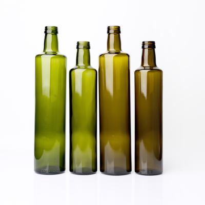 China Green Olive Glass Oil Bottle Container Bulk 250ml 1000ml 1L for sale