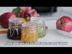 200 ml glazen opslagpotten thee koffie suikerblikken voor keukenvoedselverpakking