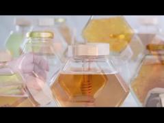 Copo de mel hexagonal de vidro vazio de 100 ml 380 ml