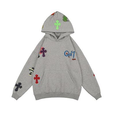Cina Le magliette felpate pesanti di maglie con cappuccio di più della pianura nera unisex casuale di dimensione hanno ricamato la stampa in vendita