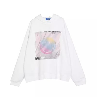 Cina Maglie con cappuccio normali unisex pigre sciolte di grande misura Terry Smile Print francese in vendita