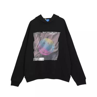 Cina Maglie con cappuccio normali unisex pigre sciolte di grande misura Terry Smile Print francese in vendita