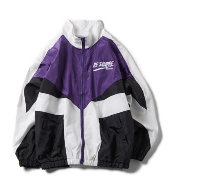 Cina Rivestimento di bombardiere della pista di sport di Autumn Street Color Stitching Women Hip Hop in vendita