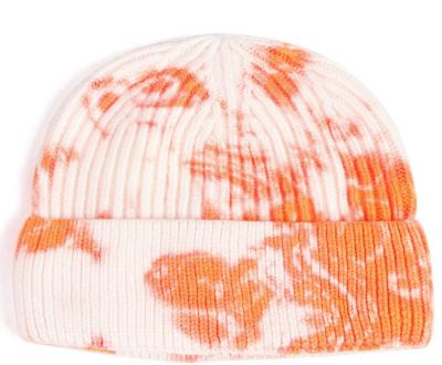 Cina I Beanies ed i cappucci acrilici della tintura 100 del legame delle donne Cuffed l'inverno caldo tricottano il cappuccio del cranio del cappello dell'orologio in vendita