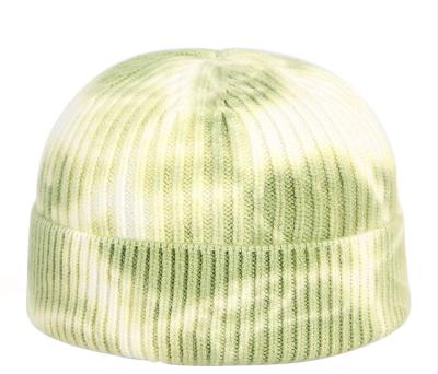Cina I Beanies ed i cappucci acrilici della tintura 100 del legame delle donne Cuffed l'inverno caldo tricottano il cappuccio del cranio del cappello dell'orologio in vendita