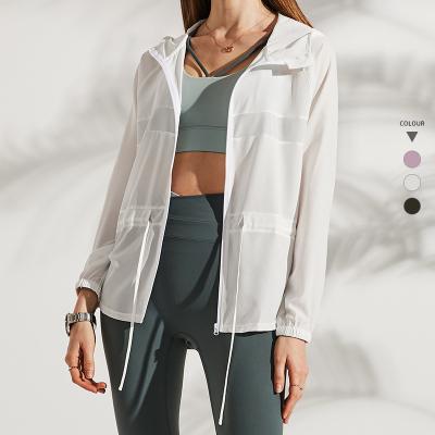 Cina Rivestimento della chiusura lampo di Autumn Thin Women Athletic Hoodie respirabile per correre in vendita