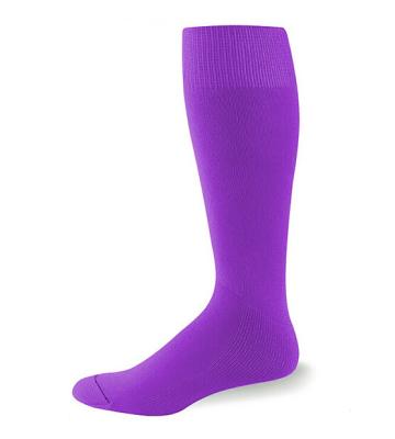China Custom Size Plain Purple Soccer Socks Non Slip Sustainable for sale