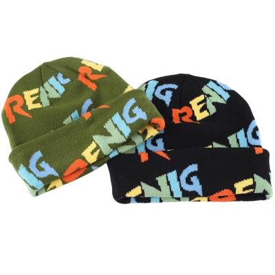 Cina Cranio su ordinazione di inverno acrilico di Ski Beanies And Caps Knitted dell'etichetta tessuto polsino unisex in vendita
