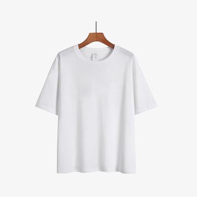 China O Katoenen van de de T-shirtdouane van Halsmensen Lege Losse Dalingsschouder Te koop