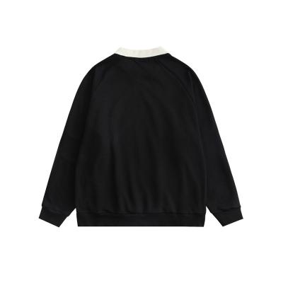 China Lightweight Pullover Plain Crew Neck Sweatshirt Black White Casual Oversized Hoodie for sale