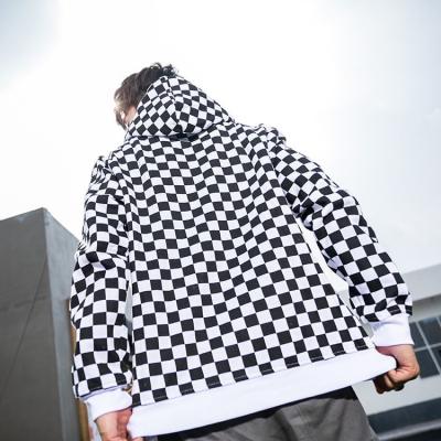 Cina Maglie con cappuccio del maglione del pullover di sublimazione del plaid degli uomini con serigrafia in vendita