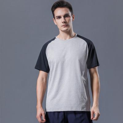 China Der Rundhalsausschnitt-des kurzen Ärmels schneller trocknender Sport-T-Shirt Männer Spitze, die lose Eignungs-Kleidung laufen lässt zu verkaufen