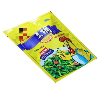 China Eco friendly custom printed plastic small bag seasoning spices sugar 3 side sealing transparent food packaging sachet for sale