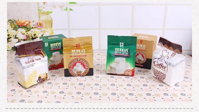 China Custom printed flat bottom ziplock coffee packaging bags with valve 4oz 8oz 16oz for sale