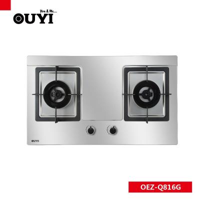China OUYI 2 Copper Burner High Quality 201# Stainless Steel Gas Stove for sale