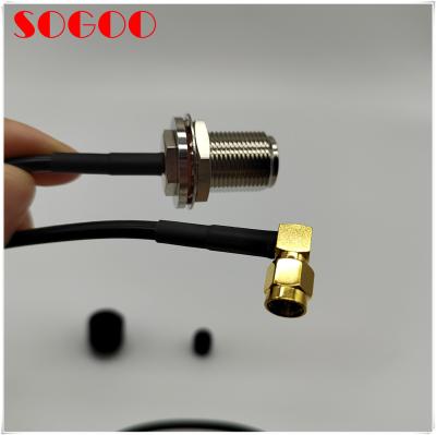 Cina Huawei original 04047637VB LMR195 jumper, 90 degree SMA male to N Female bulkhead connector in vendita