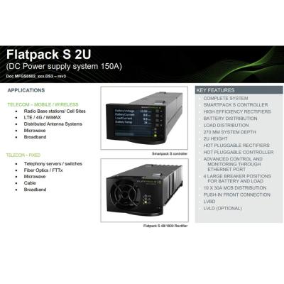 Chine Compact Flatpack S 2u HE DC Power Systems 150A à vendre
