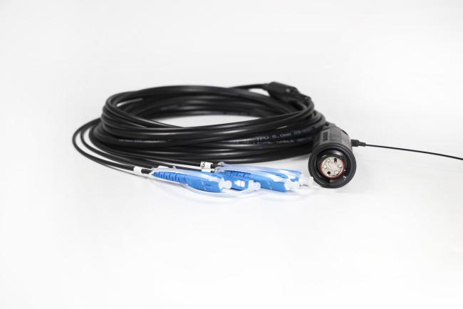 pl160785196 remark - Tactical fiber optic cable reel with expanded beam fiber connector