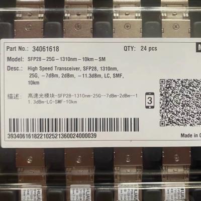 China Huawei High Speed Transceiver SFP28-25G-1310nm-10km-SM optical module Huawei Part number 34061618 for sale