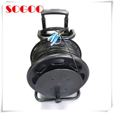 China Portable Telecom Outdoor Fiber Patch Cable Military Retractable Tactical Optical Cable Reel for sale