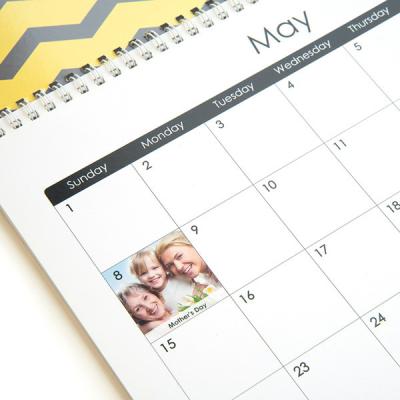 Cina Calendari murali di qualità superiore della carta di spirale di colore pieno con il modello su ordinazione di stampa in vendita