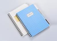 China Smooth Corner Thread Stitched Plain Cover Notebooks With Spiral / Y - O Binding for sale