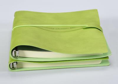 China Correias elásticas multi caderno sujeito pequeno, caderno da tampa de cartão do verde de grama à venda