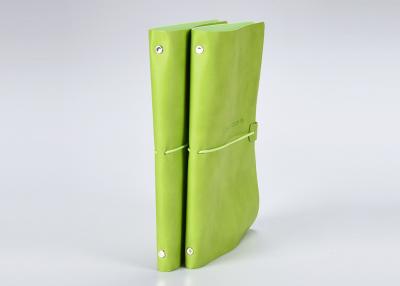 China Correias elásticas multi caderno sujeito pequeno, caderno da tampa de cartão do verde de grama à venda