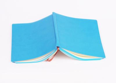 Cina Taccuino blu-chiaro di cuoio della copertura molle dell'unità di elaborazione con il bordo e la sottopancia di colore in vendita