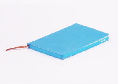 Cina Taccuino blu-chiaro di cuoio della copertura molle dell'unità di elaborazione con il bordo e la sottopancia di colore in vendita