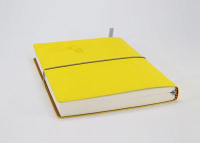 中国 ビジネス ノートのための伸縮性があるレモン色のペーパー カバー ノートのオフセット ペーパー 販売のため