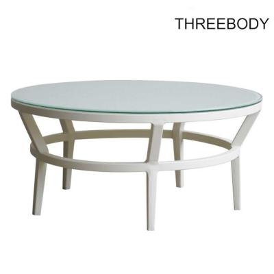 China Fashion Modern Round Outdoor Coffee Table , Backyard Outdoor Patio Coffee Table for sale