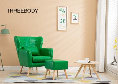 China Solid Wood Legs Fabric Corner Sofa , One Seater Green Fabric Sofa For Hotel for sale