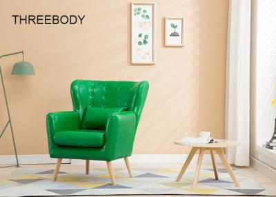 China Solid Wood Legs Fabric Corner Sofa , One Seater Green Fabric Sofa For Hotel for sale