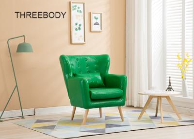 China Solid Wood Legs Fabric Corner Sofa , One Seater Green Fabric Sofa For Hotel for sale