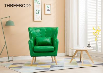 China Solid Wood Legs Fabric Corner Sofa , One Seater Green Fabric Sofa For Hotel for sale